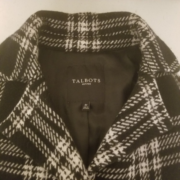 Talbots | Jackets & Coats | Talbots Wool Jacket Plaid Bw | Poshmark